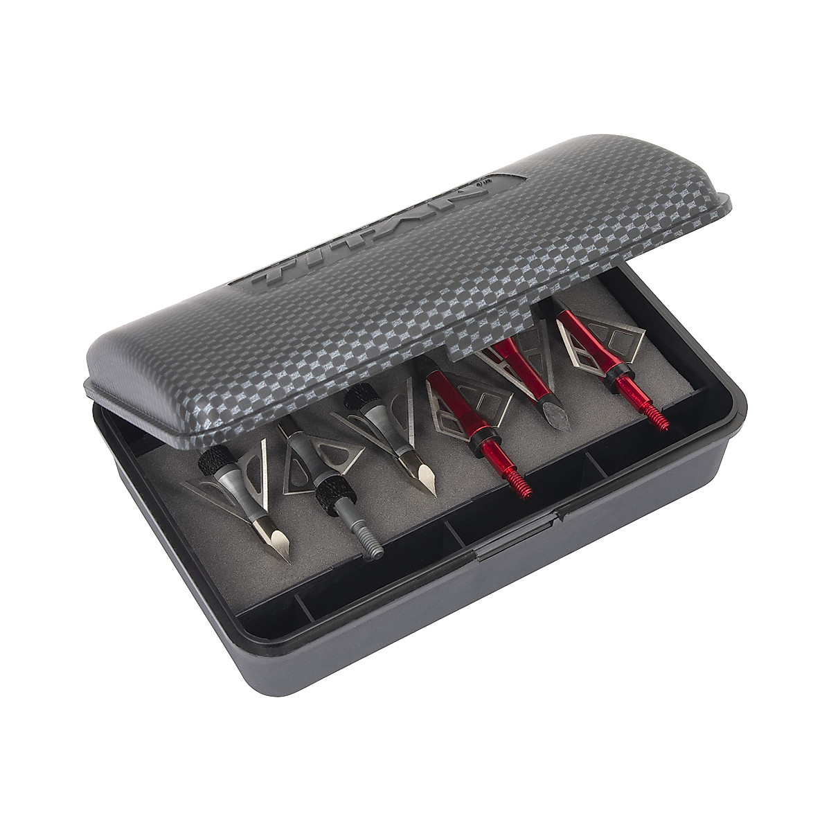 Allen Company Titan™ Broadhead Box & Caddy, Holds 6 Broadheads, Broadheads with Closed Width Up To 1-3/8 inches, Carbon Fiber