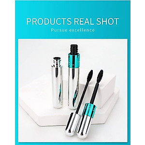 2in1 4D Waterproof Mascara Long-5x Longer Formula for Fuller Lashes - Intense Black Mascara for Thick and Full Lashes