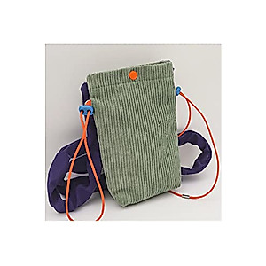 Ulisty Women Small Corduroy Cellphone Bag Mini Pocket Tote Bag Shoulder Bag Handbag Crossbody Bag black