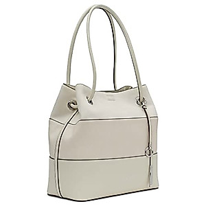 Calvin Klein Gabrianna Novelty North/South Key Item Tote, Cherub White Mixed