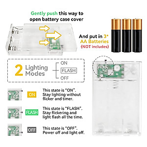 ITICdecor Globe String Lights Battery Operated 30 LED Battery Christmas Lights Globe Starry Fairy Lights for Outdoor,Indoor,Bedroom,Garden,Christmas Tree,Camping, Wedding,Party (warmwhite)