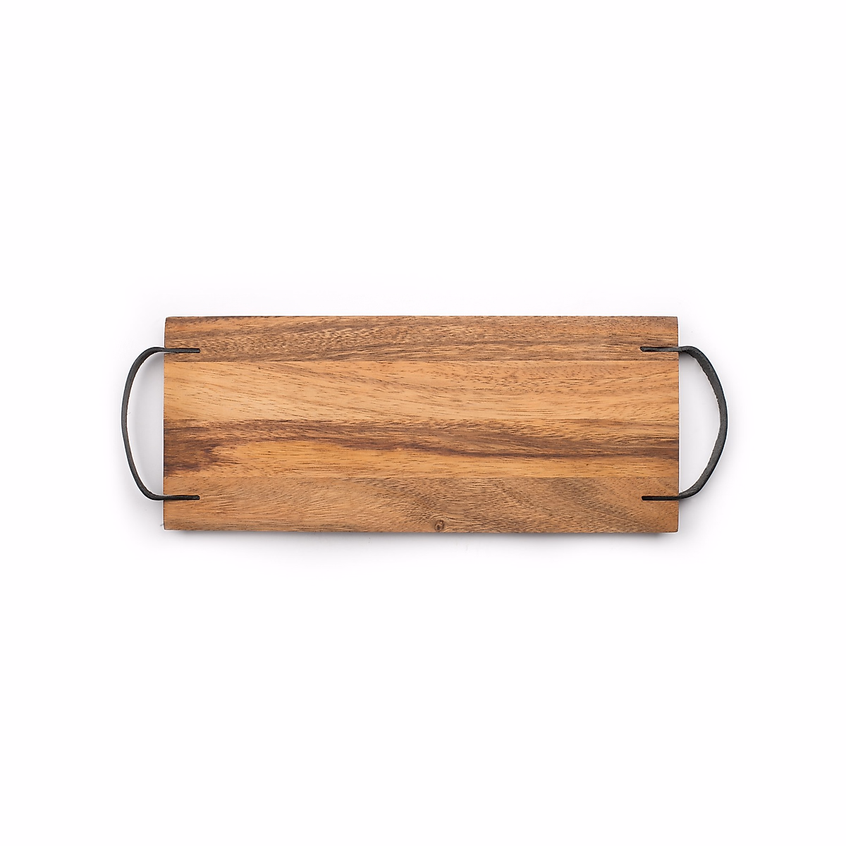 Ironwood Gourmet Small Florence Serving Board With Leather Handles, Acacia Wood