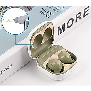 Dust Guard Ear Tips Kit for Galaxy Buds 2 SM-R177, 2 Ultra Thin Dust Proof Metallic Stickers Cover and 6 Pairs Replacement Eartips Compatible with Samsung Galaxy Buds 2 - S/M/L Rose Gold
