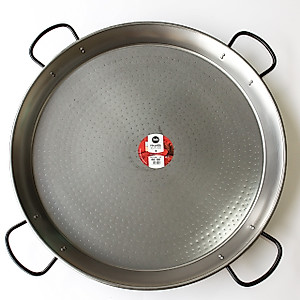 Spanish Paella Kit with Gas Burner & Polished Steel Pan - 32 inch (80 cm) up to 40 servings
