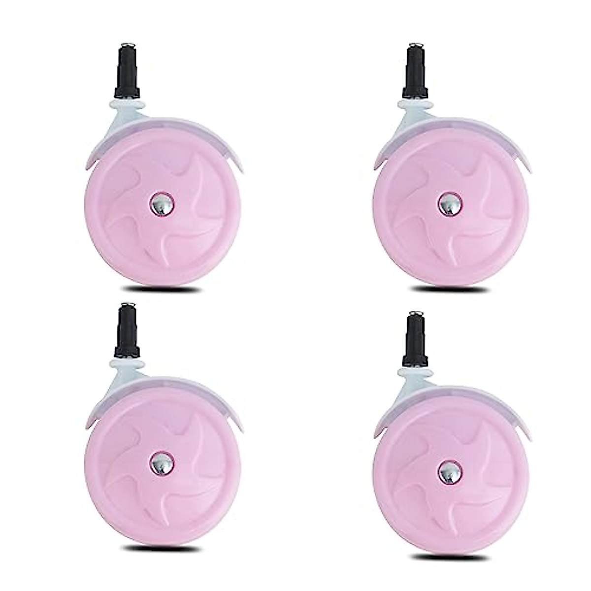 Baby Walker Big Wheels Replacement, Set of 4, Baby Walker Accessories, Plastic Wheels Casters, Universal Wheels (8mm, Pink)