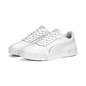 PUMA Women's Carina 2.0 Sneaker, White White Silver, 9