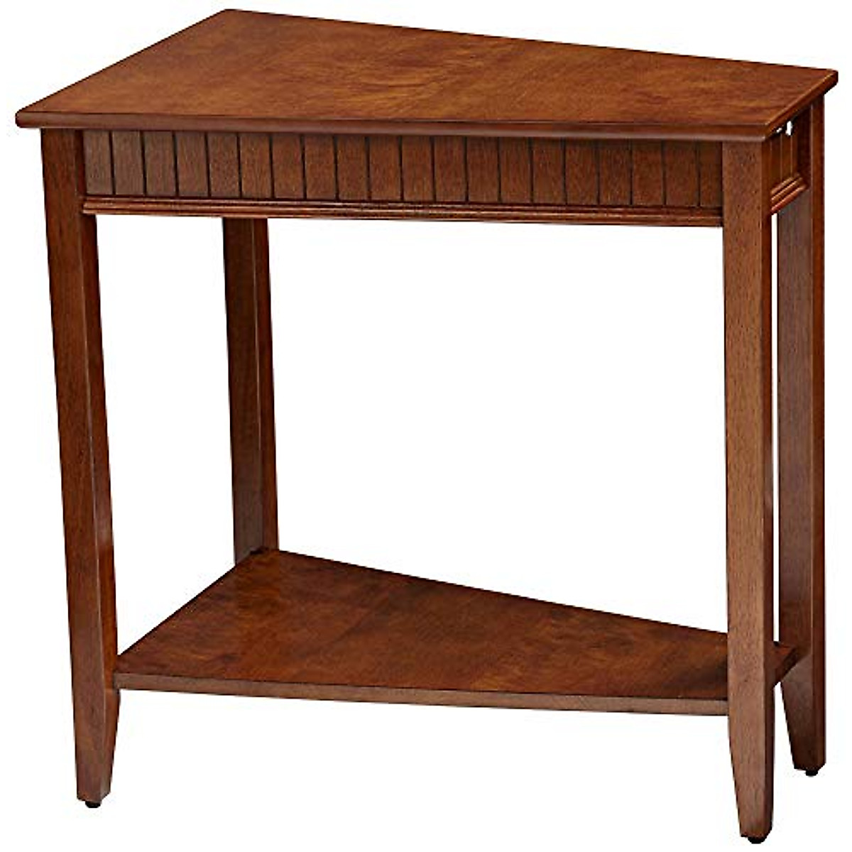Elm Lane Bentley-II Farmhouse Rustic Cherry Wood Accent Table 16" x 24" with Slide-Out Tray and Shelf Brown for Space Living Room Bedroom Bedside Entryway Home House Balcony Office
