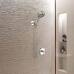 Vantency Brushed Nickel 8 Function Handheld Shower Head with 71 Inches Shower Hose, Modern Style, Easy Installation
