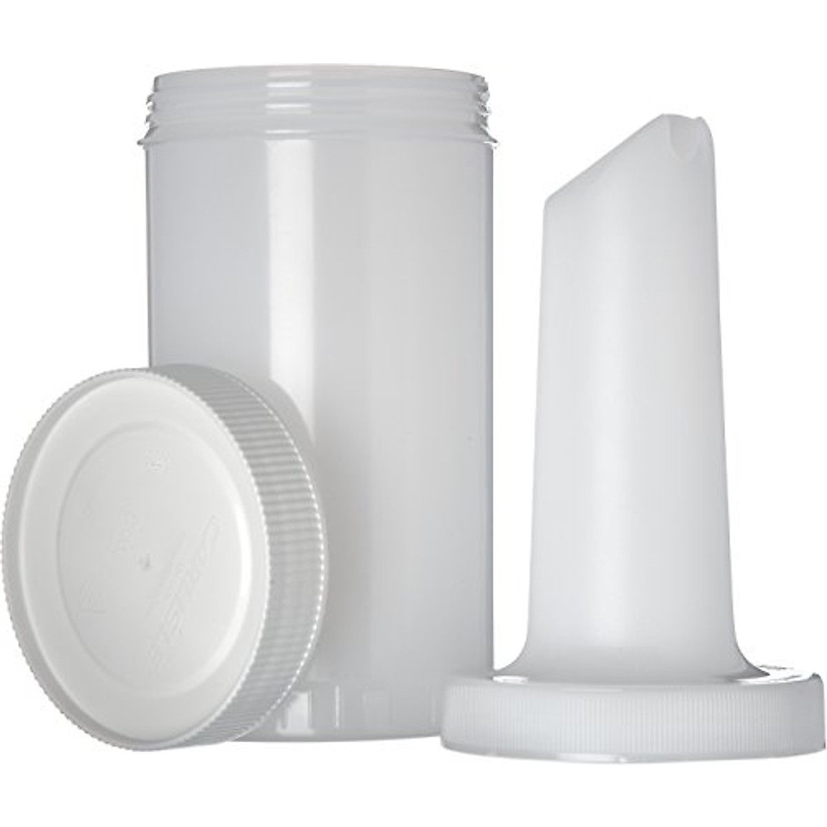 Carlisle FoodService Products Pourplus Store 'N Pour Complete Quart Set Neck, Container, And Cap for Bar, Kitchen, And Restaurant, Plastic, 32 Ounces, White, (Pack of 12)