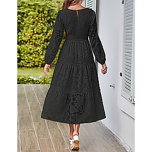 Dresses 2023 Smocked Crewneck Tie