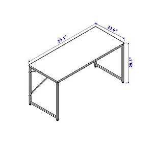 Alpha Series Multipurpose Desk 1460, Oak/Black 55.1 Inch