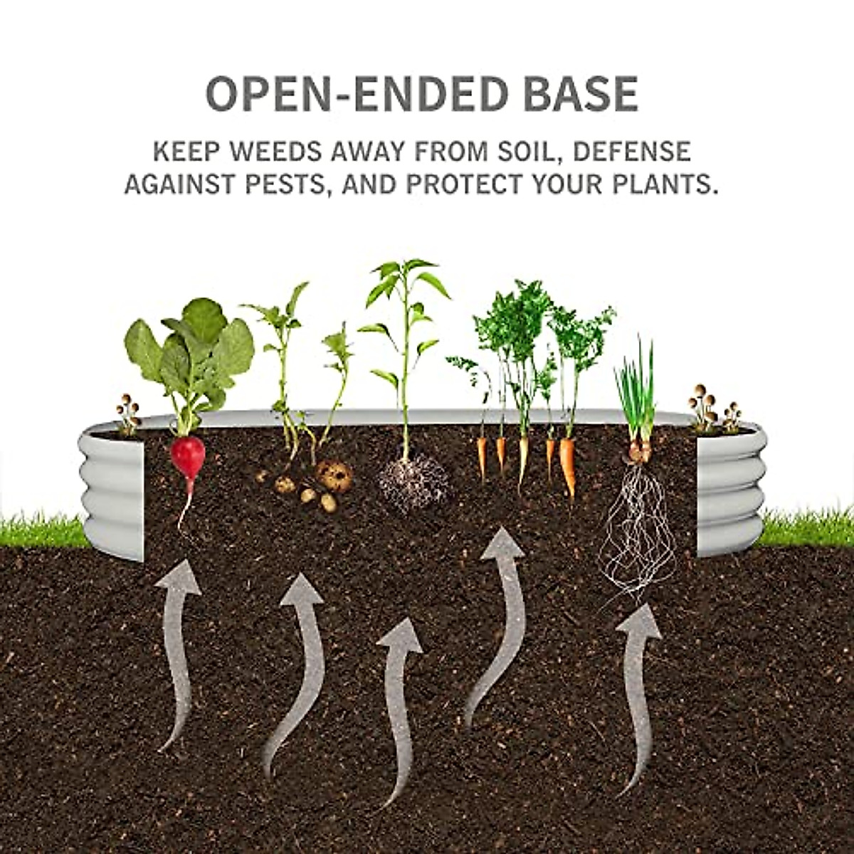 Aozora 2 Pcs Metal Raised Garden Bed,7-ft Planter Raised Beds Garden,Galvanized Raised Garden Beds for Vegetables Flower Herb (Silver)