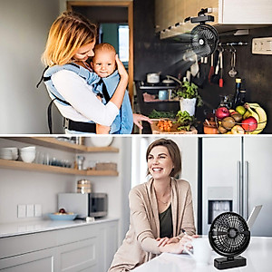 7-Inch Camping Fan with LED Lantern, 5000mAh Rechargeable Battery/USB Operated Fan with Hanging Hook for Tent Car RV