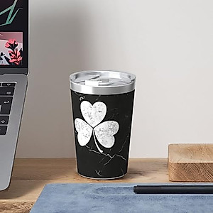 St. Patrick's Day Gifts For Women Men 12oz Travel Coffee Mug with Lid Reusable Insulated Stainless Steel Coffee Tumbler Tea Cup-AA