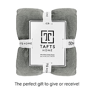 TAFTS Throw Blankets - Ultra Plush 320GSM - Soft, Ultra Comfy, Fluffy and Fuzzy - Plush Blankets and Throws for Couch, Bed & Living Room - All Seasons - Blankets King Size - Space Grey
