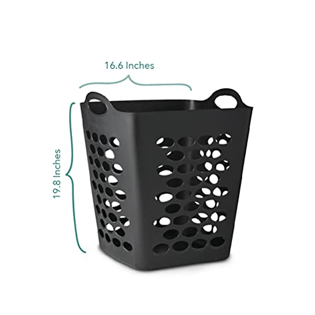 SEDLAV Hamper, Laundry Basket Plastic, Black, 20”, Hampers For Laundry, Dirty Clothes Hamper, Storage For Clothes. Ideal Hamper For Closet, Bathroom, Bedroom, Laundry Basket
