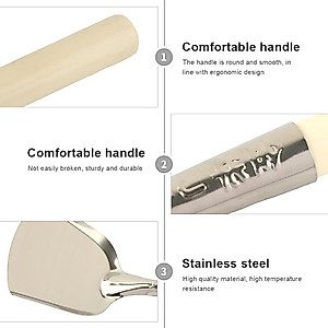 EMVANV Fireplace Ash Shovel, Long Handle Fire Pit Shovel, Pizza Oven Cleaner with Wooden Handle, Fireplace Trowel Charcoal Grill Ash Rake Gardening Fireplace Tools, for Household Camping Kicthen