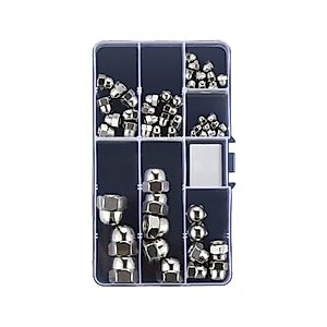 50Pcs Acorn Dome Cap Head Assortment Kit 304 201 316 Stainless Steel Hexagon Decorative Cap Acorn Cap
