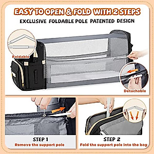 Gimars Diaper Bag Backpack with Unique Toy Hanging Rod, Larger Capacity 18 Pockets Upgraded 900D Oxford, Waterproof Baby Bags for Mom,Dad