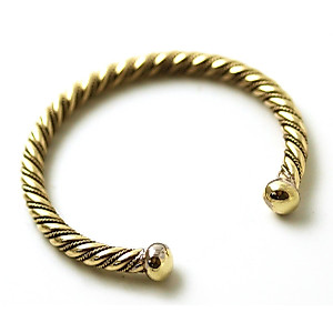 LynnAround Bronze Norse Nordic Viking Spiral Twisted Cable Bangle Cuff Bracelet Arm Ring Jewelry (6 Inches)