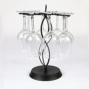 HomeRoots Wine 8-Glass Holder For Kitchen, Freestanding Countertop Stemware 8-Wine Glass Holder