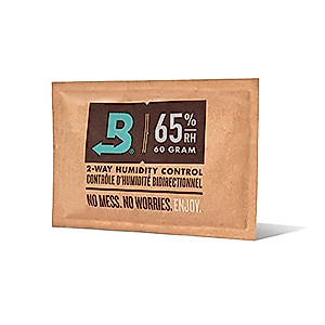 Boveda 65% Two-Way Humidity Control Pack for Up to 25 Items – Size 60 – Single – Aging & Long-Term Storage in Plastic & Wood Boxes – Moisture Absorber – Humidifier Pack – Individually Wrapped