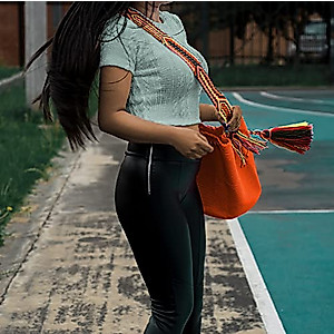 Wayuu Classic Boho Collection Hand Woven Beach Crocheted Tote Handbag (Design 33)