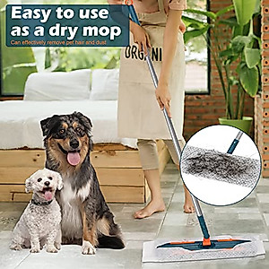 Midyb Microfiber Mops for Floor Cleaning, Floor Dust Mop with 2 Reusable Pads & 20pcs Dry Sweeping Cloths Refills, Wet Dry Mop for Hardwood, Vinyl, Laminate, Tile Cleaning