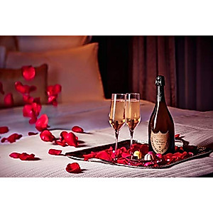 3000 PCS Artificial Silk Red Rose Petals and 20 PCS LED Candles Battery Flameless Flickering Candle Decoration for Romantic Night, Wedding, Event, Party, Decoration