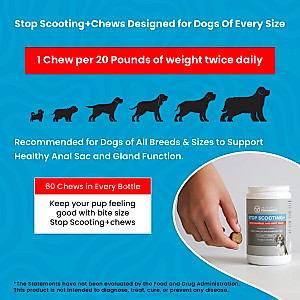 PawMedica Dog Anal Gland Chews to Stop Scoot for Dogs - Anal Gland Dog Constipation Relief - Recommended Dog AnalGland Support Chews Fiber - Fiber Supplement for Dogs (60 Dog Pumpkin Chews)