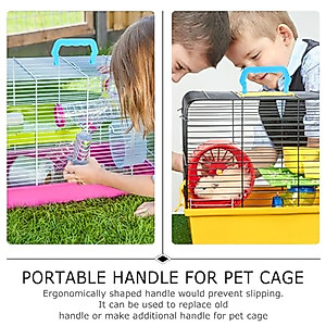 POPETPOP 10pcs Cage Handle Replacement Tray for Dog Crate Chinchilla Cage Bird Cage Accessories Bird Accessories for Cages Animal Crate Cage Lifting Handle Travel Heavy Plastic