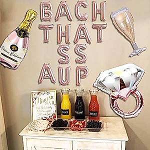 HEETON Bachelorette Party Bach That Balloon Banner Brunch Bridal Shower Party Decorations Nash Bachelorette Party Sign Rose Gold Floral Decorations for Bridal Shower Bubbly Bar