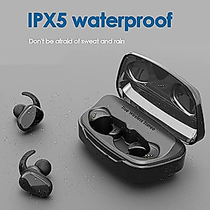 TWS Wireless Earbuds Sport with Earhooks Bluetooth Earbuds with Microphone Waterproof Wireless Ear Buds with Ear Hook for Casual Fitness Running Workout Headphones Gym Ear phones for Android iPhone
