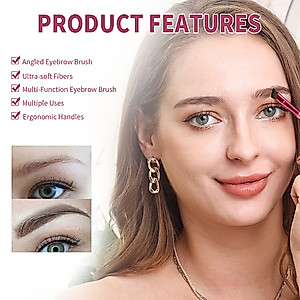 4D Hair Stroke Brow Stamp Brush, Eyebrow Hair Stroke Brush, Ultra-thin 4D Eyebrow Stamp Brush, Realistic Hair Stroke Eyebrow Brush Eye Brow Stamping Kit(Light Brown)