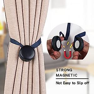 Labupa 2 Pack Macaron Magnetic Curtain Tiebacks, Delicate Pastry Shape Drape Tie Backs Interesting Decorative Curtain Holdbacks for Home Office Cafe and Hotel Window Draperies (Brown)