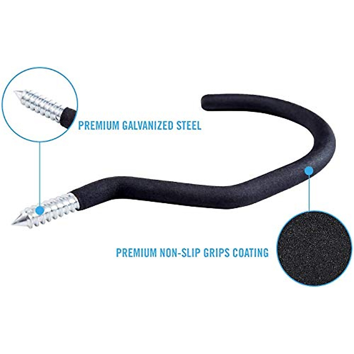 9 Pack Bike Storage Hooks with 9 Pack Hook and Loop Storage Straps Extension Cord Straps