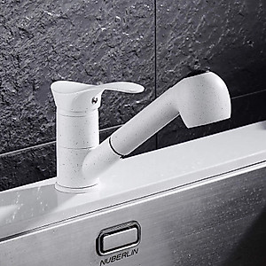 Bathtub Deck Mount Brass Kitchen Faucets Mixers Single Handle White Pull Out Kitchen Water Tap