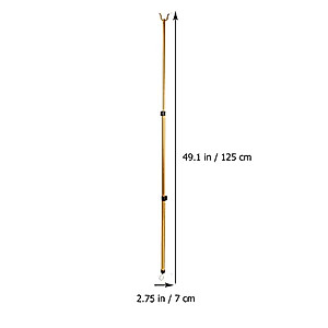 DOITOOL Long Reach Hook 49.1 inch Extended Closet Pole with Utility Hook, Retractable Long Reach Stick Closet Pole Telescoping Long Pole for Clothes, Shutter, Closet, Curtain, Shelf, Ceiling ( Gold )