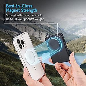 Pelican Magnetic Wallet & Card Holder - Heavy Duty Snap-on MagSafe Wallet - Detachable Hard Shell Lightweight iPhone Wallet - for iPhone 14 Pro Max/ 14 Pro/ 14/13 Pro Max/ 13 Pro/ 12 Pro Max - Black