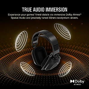 Corsair HS80 MAX Wireless Multiplatform Gaming Headset with Bluetooth - Dolby Atmos - Broadcast Quality Microphone - iCUE Compatible - PC, Mac, PS5, PS4, Mobile - Steel Gray, One Size