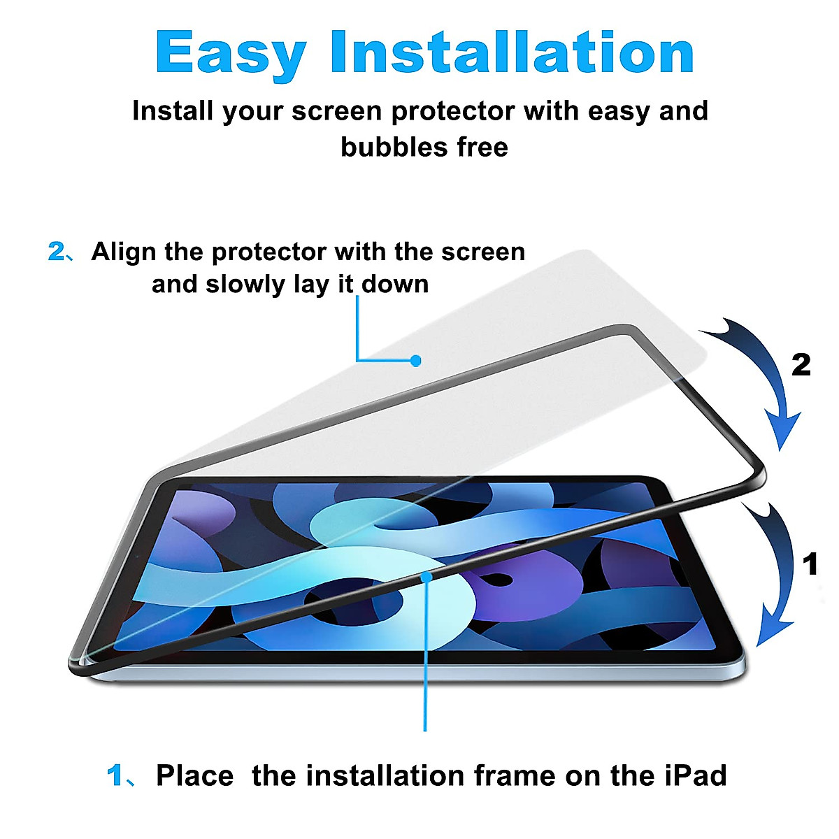 Ambison [2Pack Matte Glass Screen Protector Compatible with iPad Pro 11 2022, Writing Smooth/Anti Glare, Reduce Nib Wear, Fingerprint Free for iPad Pro 11 /iPad Air 5/iPad Air 4th Generation