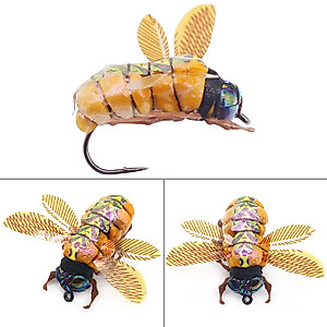 YZD Realistic Fly Fishing Dry Wet Nymph Trout Flies Topwater Lures for Freshwater Saltwater High Simulation Hand Tie Lure Kits 8 pcs