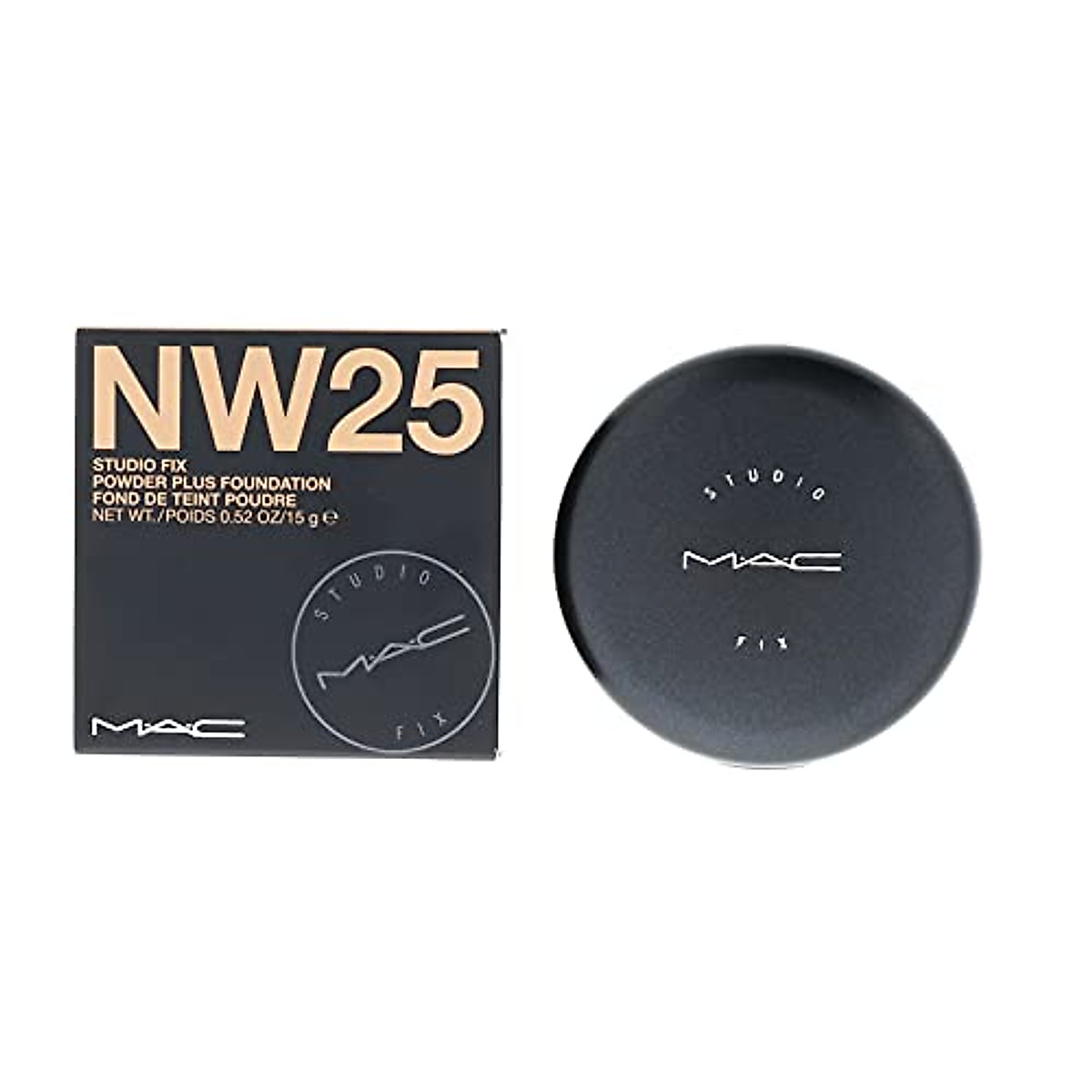 MAC Studio Fix Powder Plus Foundation - NW25 - Mid Tone Beige with Rosy Undertone for Light to Medium Skin (Neutral-warm) 15g / 0.52oz