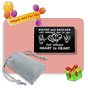 Engraved Wallet Card for Brother and Sister,Sister Gifts from Brother,Brother Birthday Gifts from Sister,Sisters Birthday Presents Ideas,Brothers Gifts Ideas for Christmas Graduation Gifts for Sisters