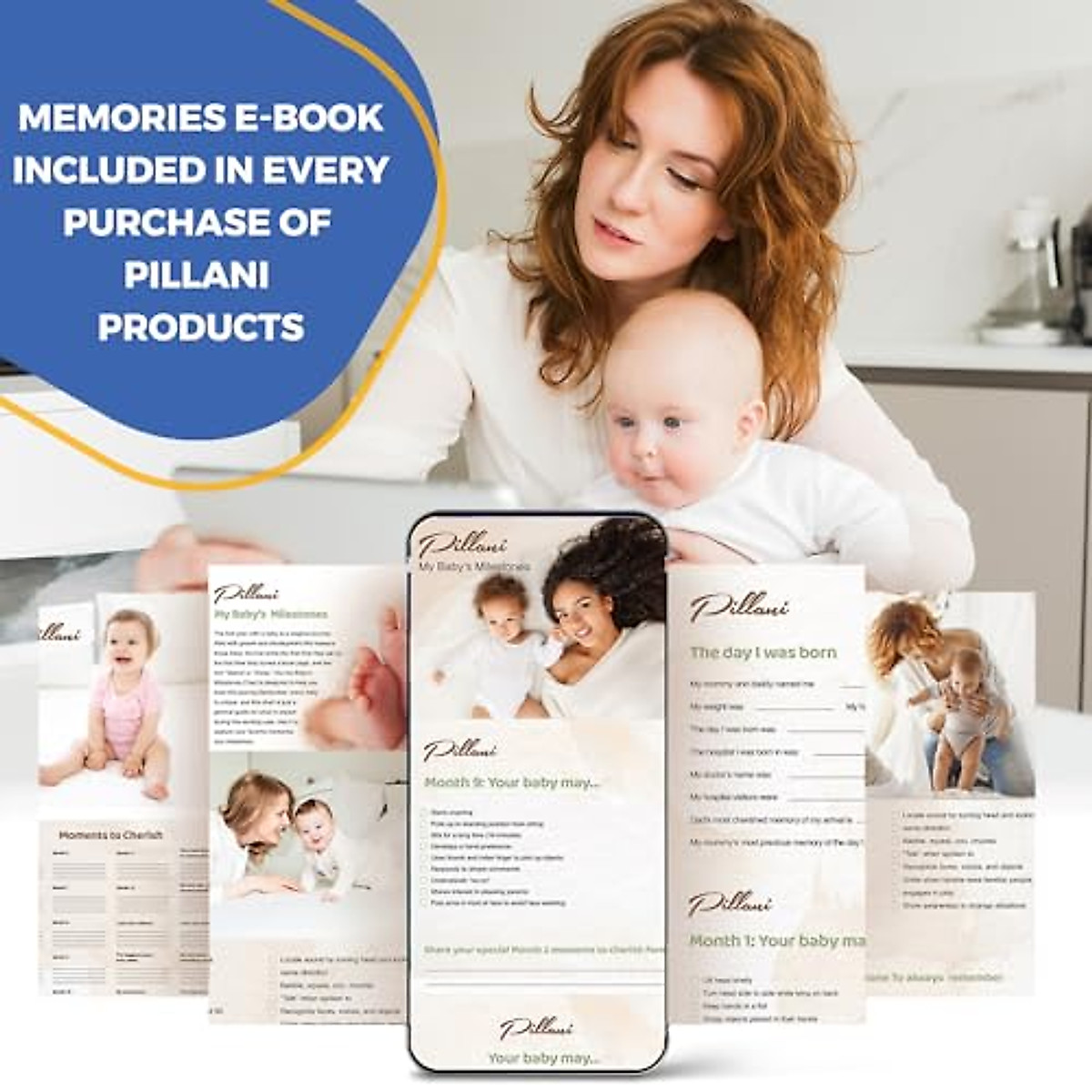 PILLANI Baby Diaper Bag Backpack - Large Travel Diaper Bags with Changing Pad - Newborn Essentials, Baby Registry Search, Shower Gifts