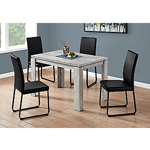 Monarch Specialties 32"X 48" / GREY RECLAIMED WOOD-LOOK Dining Table