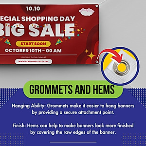 Personalized Custom Vinyl Banner Printing Indoor or Outdoor use 2ft x 5ft Printed Business Event Birthday Party Large Custom Vinyl banner for Party Decoration Factory of Stickers (2'x5')