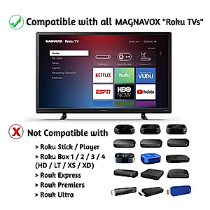 OEM Replacement Remote Control Compatible with All Magnavox Roku Smart TVs【Only Works with Magnavox Roku TV, Not for Roku Stick and Roku Box】 ((Netflix/Disney Plus/Apple TV+ / Roku Channel))