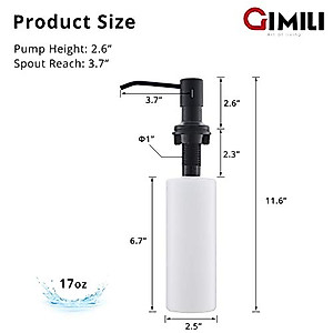 GIMILI Spring Kitchen Sink Faucet with Soap Dispenser Matte Black&Brushed Nickel