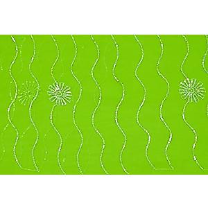 Peegli Indian Vintage Green Cloth Georgette Chiffon DIY Craft Fabric Dress Material Sequins Work Textile